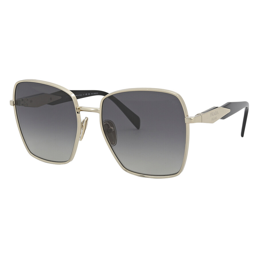 Prada Polarized Grey Gradient Square Ladies Sunglasses PR 64ZS ZVN5W1 ...