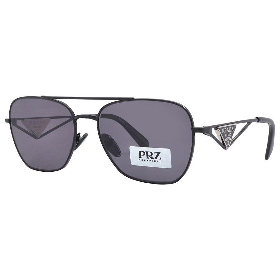 Prada Polarized Grey Navigator Ladies Sunglasses PR A50S 1AB5Z1 ...