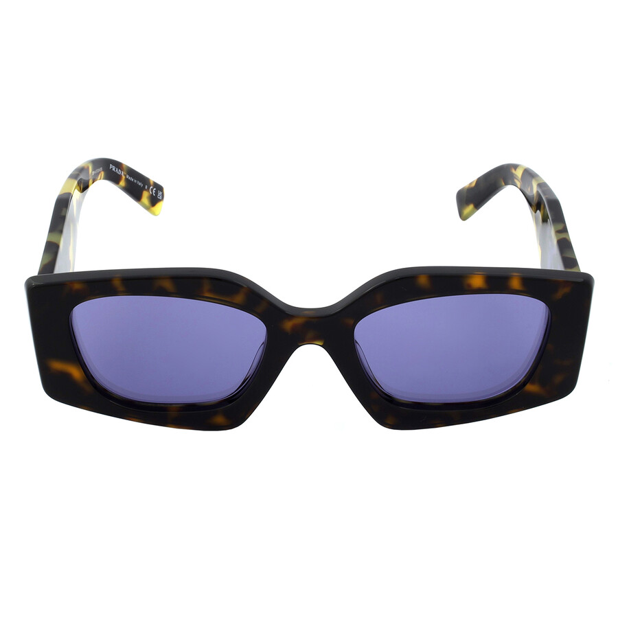 Prada Violet Mirrored Internal Silver Irregular Ladies Sunglasses PR ...