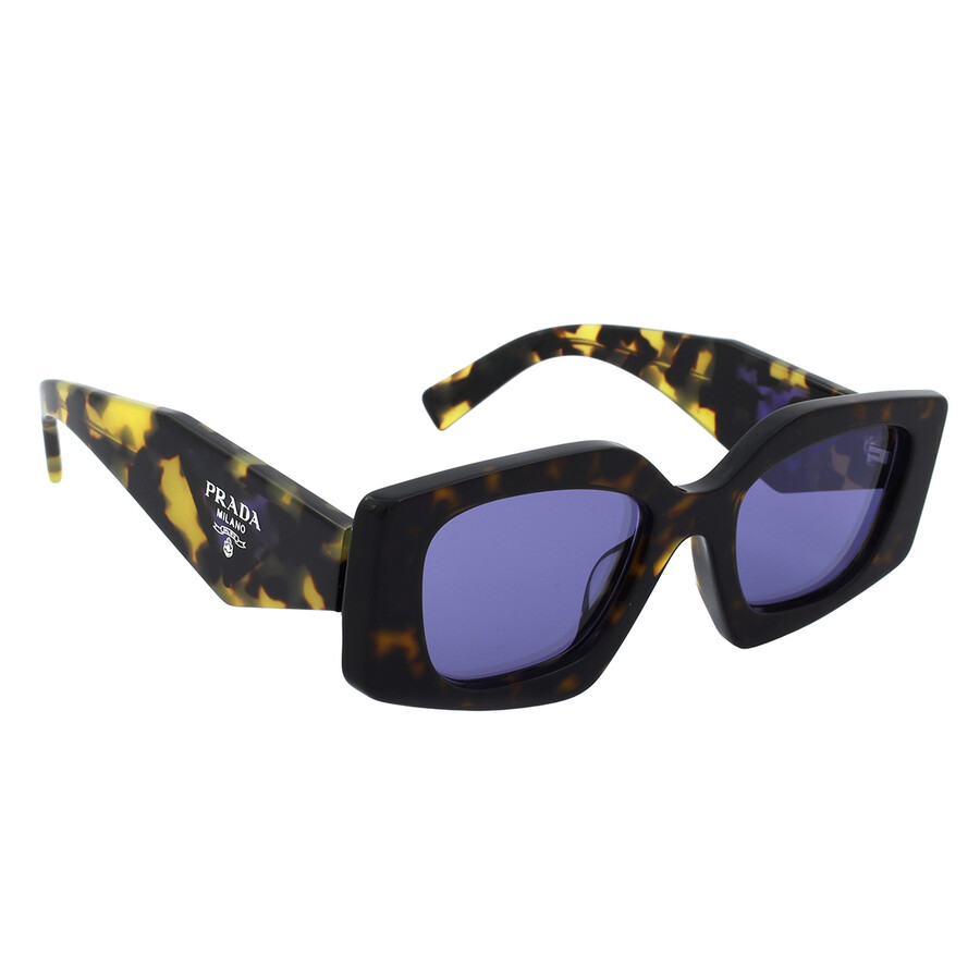 Prada Violet Mirrored Internal Silver Irregular Ladies Sunglasses PR ...