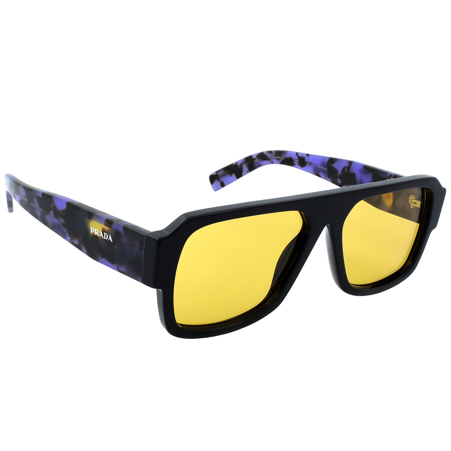 Prada Yellow Browline Men's Sunglasses PR 22YS 1AB0B7 56 8056597629645 ...