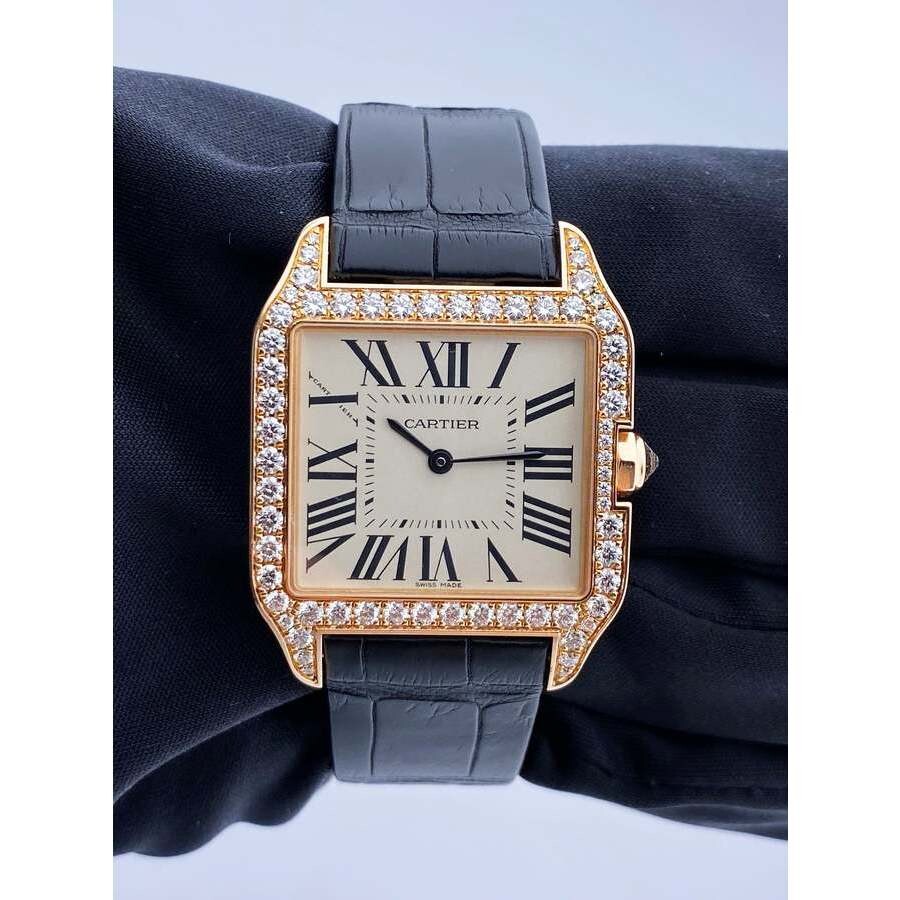 Cartier Pre-owned Cartier Santos Dumont Diamond White Dial Ladies Watch ...