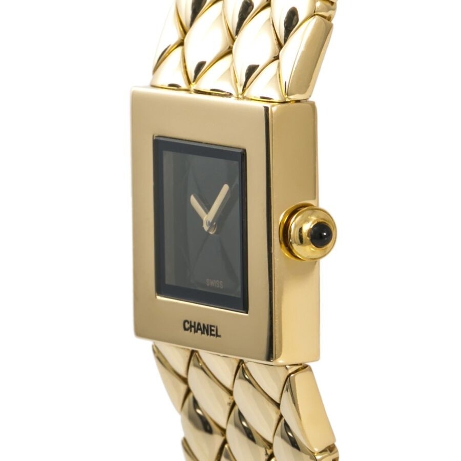 Chanel Pre-owned Chanel Matelasse Black Dial Ladies Watch CHA01-021115 ...