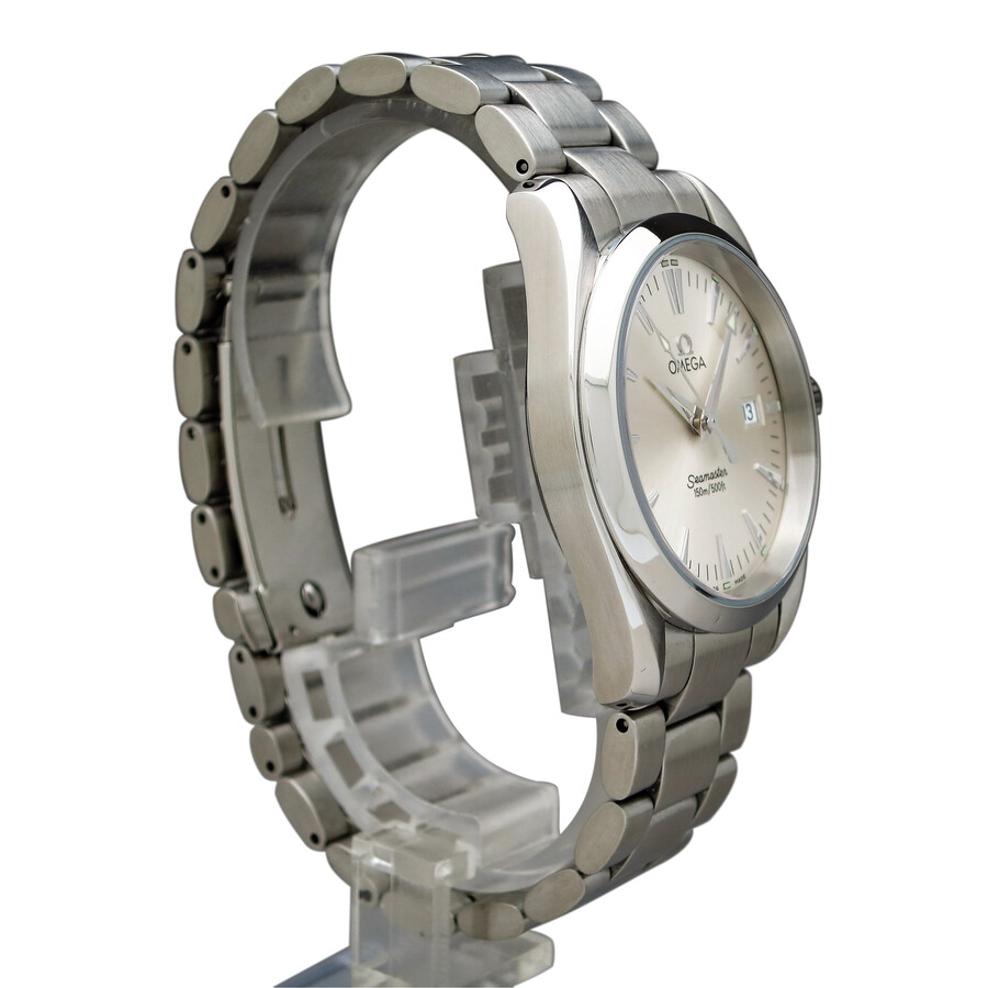 Omega Pre-owned Omega Seamaster Aqua Terra Chronometer Silver Dial Men ...