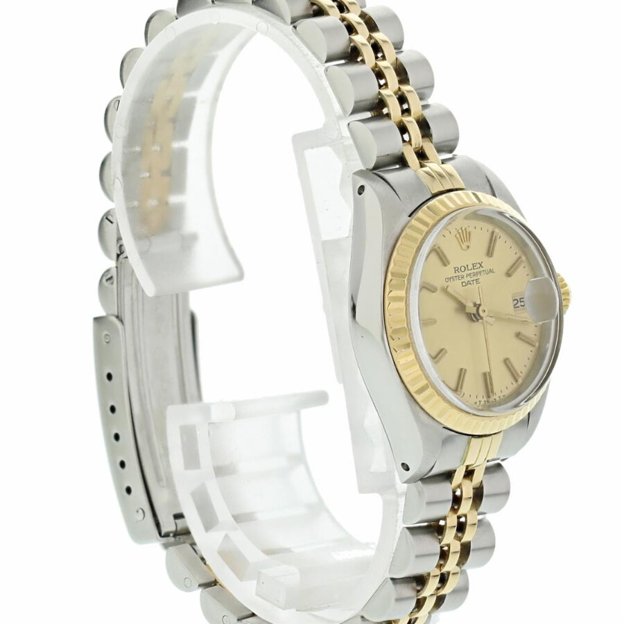 Rolex Pre-owned Rolex Date Automatic Champagne Dial Ladies Watch 6917 ...