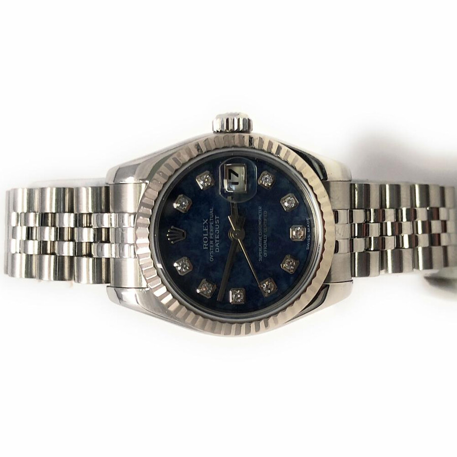 Rolex Pre-owned Rolex Datejust Automatic Chronometer Diamond Blue Dial ...