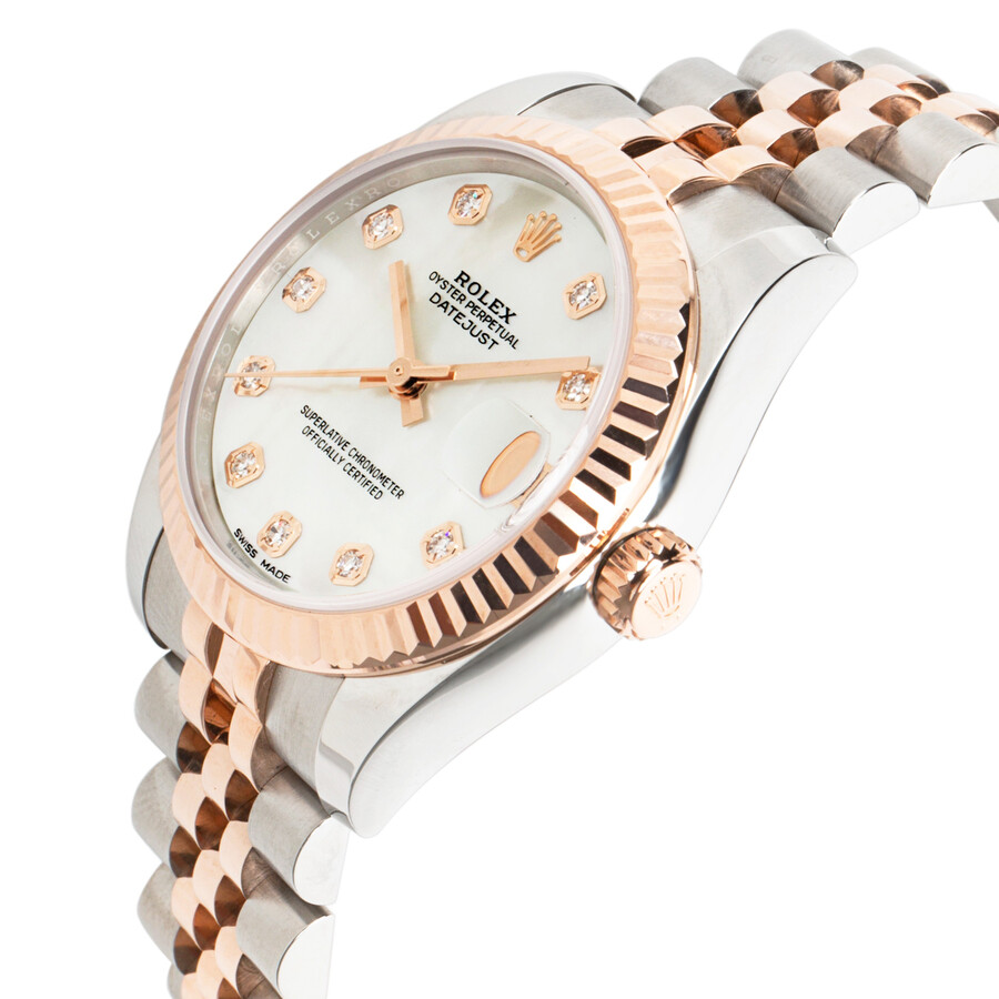 Rolex Pre-owned Rolex Datejust Automatic Diamond Mother of Pearl Ladies ...