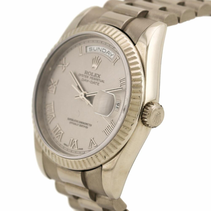 Rolex Pre-owned Rolex Day-Date Automatic Chronometer Silver Dial Men's ...
