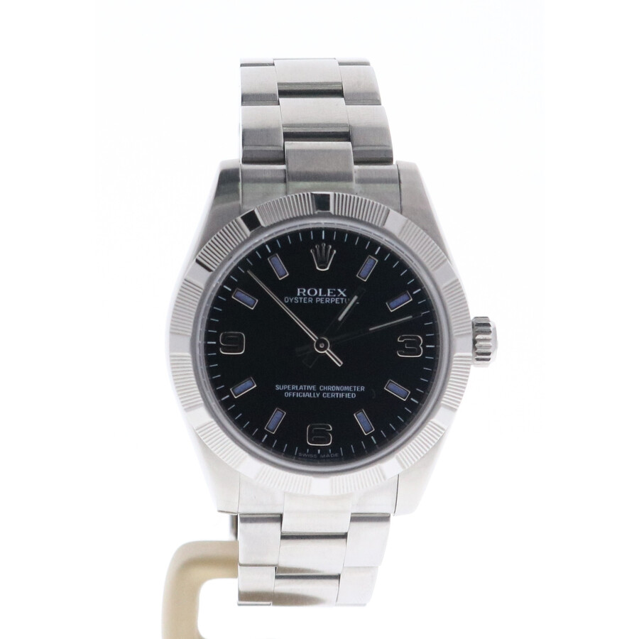 Rolex Pre-owned Rolex No Date Automatic Chronometer Black Dial Ladies ...