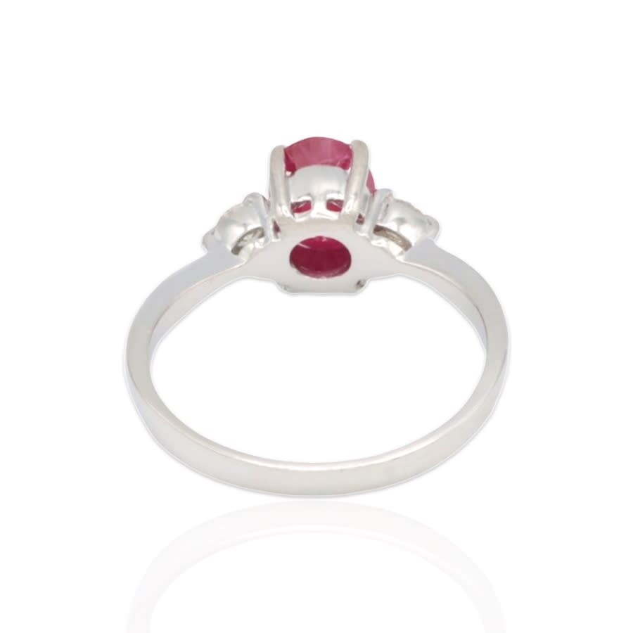 Estate Jewelry Pre-Owned 18K White Gold Diamond & Ruby Ring 62829 ...