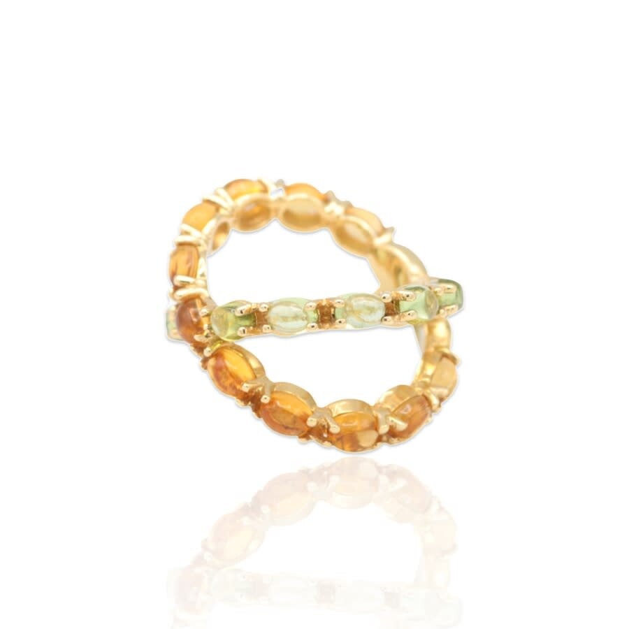 Superoro Pre-Owned 18K Yellow Gold Citrine and Peridot Ring 62367 ...