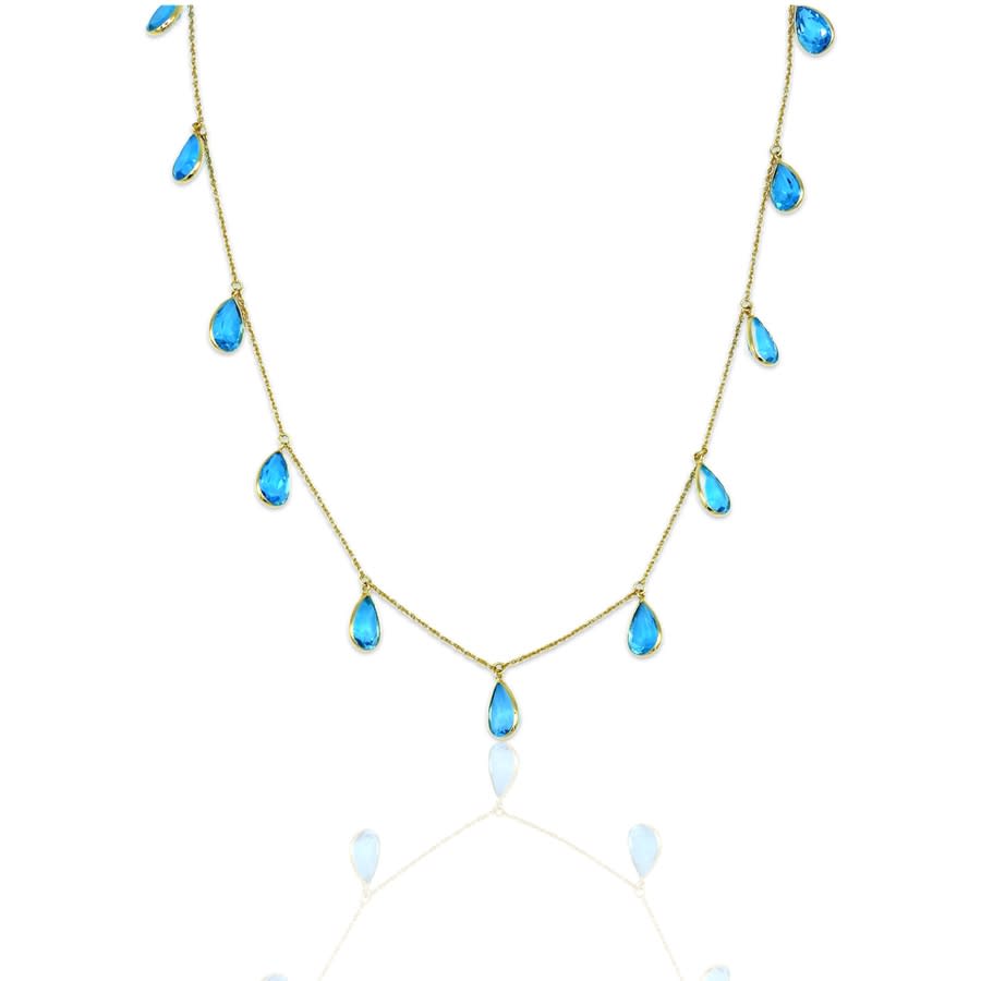Estate Jewelry Pre-Owned 18K Yellow Gold Topaz Necklace 60641 - Jomashop