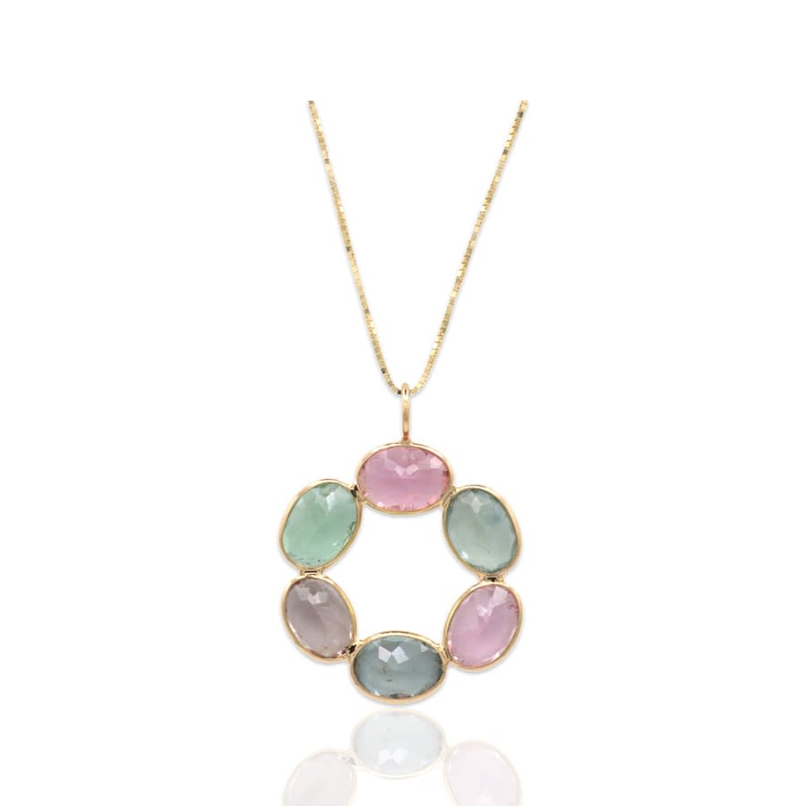 Estate Jewelry Pre-Owned 18K Yellow Gold Tourmaline Necklace 60644 ...