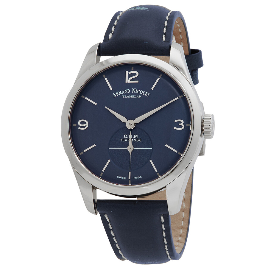 Armand Nicolet Pre-owned Armand Nicolet LB6 Hand Wind Blue Dial Men's ...
