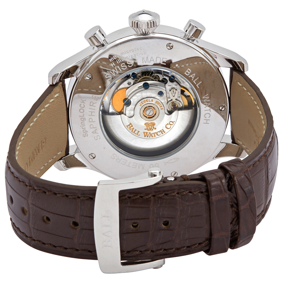 Ball Pre-owned Ball Trainmaster Cannonball Chronograph Automatic White ...