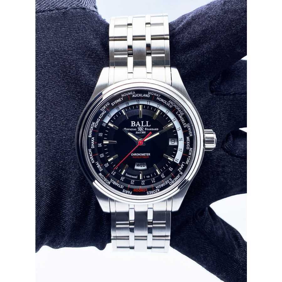Ball Pre-owned Ball World Time Automatic Chronometer Black Dial Men's ...
