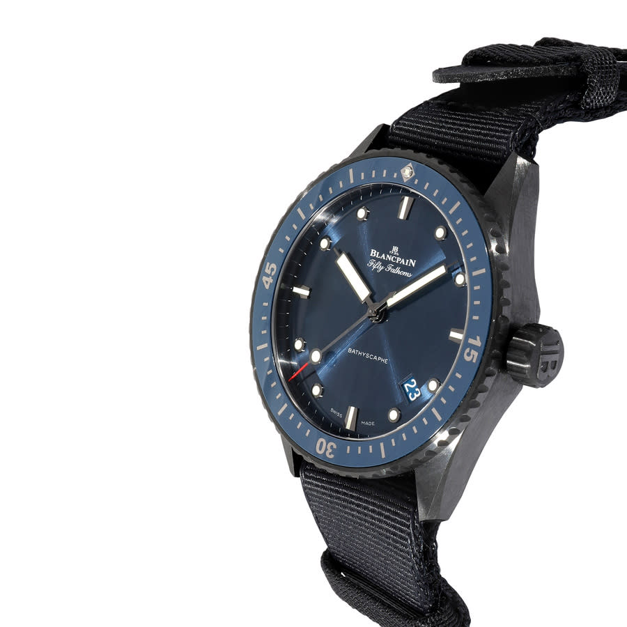Blancpain Pre-owned Blancpain Fifty Fathoms Bathyscaphe Automatic Blue ...