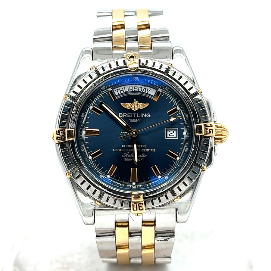 Breitling Pre-owned Breitling Headwind Day-Date Automatic Chronometer Blue Dial Men's Watch ...