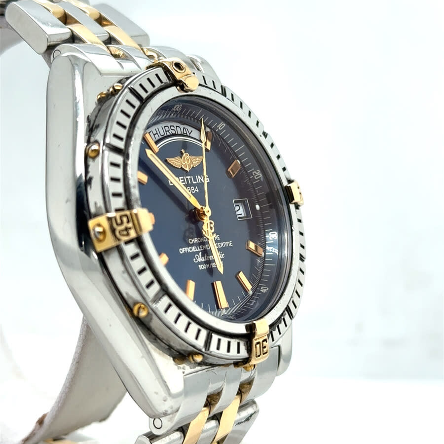 Breitling Pre-owned Breitling Headwind Day-Date Automatic Chronometer Blue Dial Men's Watch ...