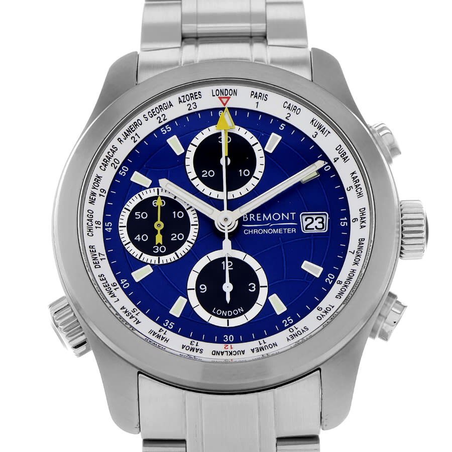 Bremont Pre-owned Bremont World Timer Automatic Chronograph Blue Dial Men's Watch ALT1-WT/BL ...
