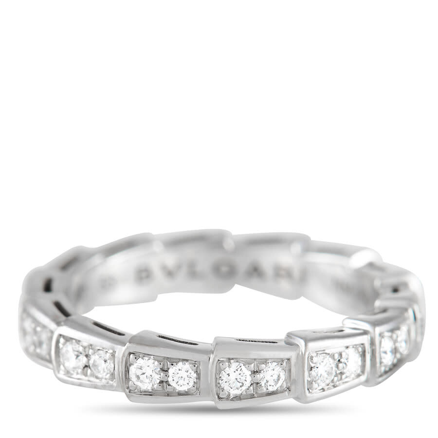 Bvlgari Pre-Owned Bvlgari Serpenti 18K White Gold Diamond Eternity Ring ...