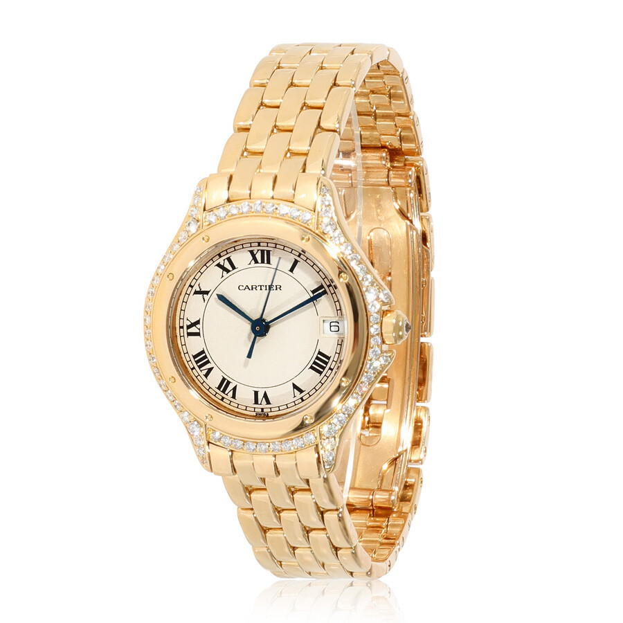 Cartier Pre-owned Cartier Cougar Quartz Diamond Silver Dial Ladies ...