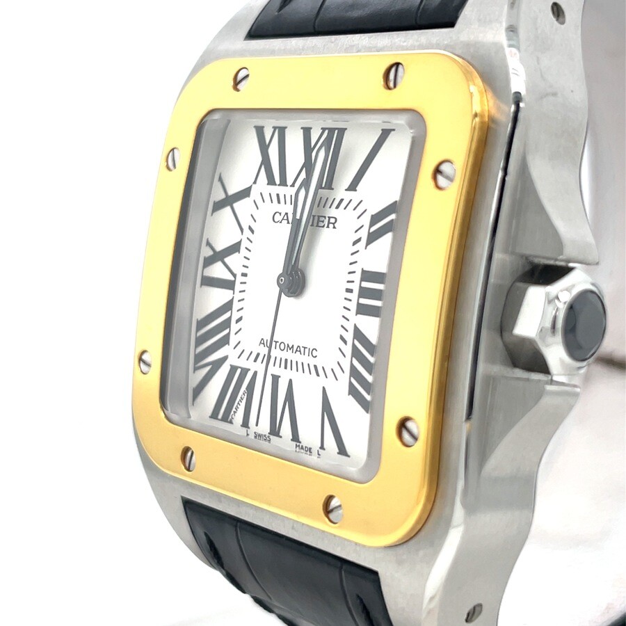 Cartier Pre-owned Cartier Santos 100 Silver Dial Men's Watch W20072X7 ...