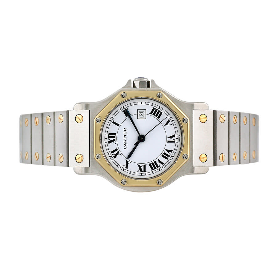 Cartier Pre-owned Cartier Santos Octagon Automatic White Dial Ladies ...