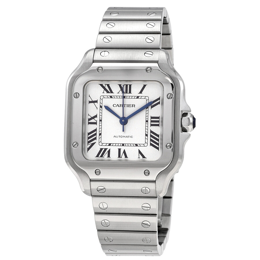 Cartier Pre-owned Cartier Santos Silvered Opaline Dial Men's Watch ...