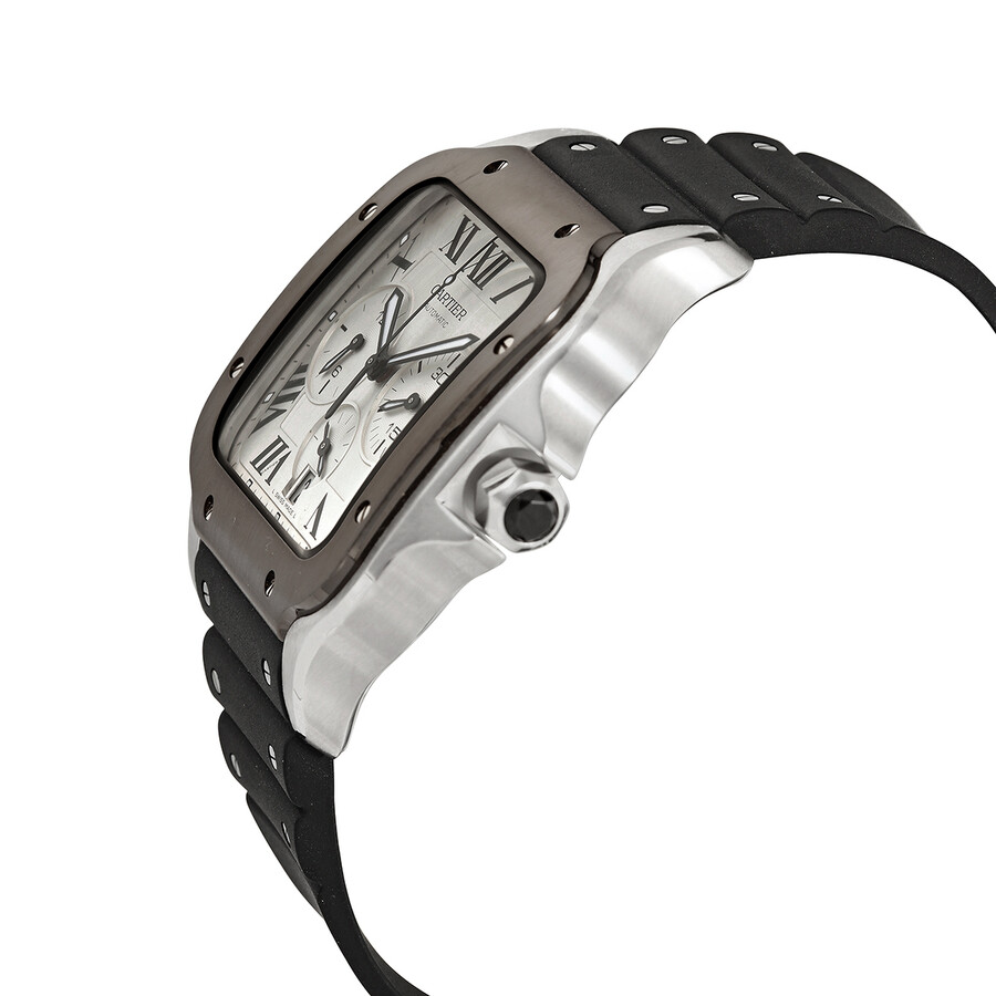 Cartier Pre-owned Cartier Santos XL Chronograph Automatic Silver Dial ...