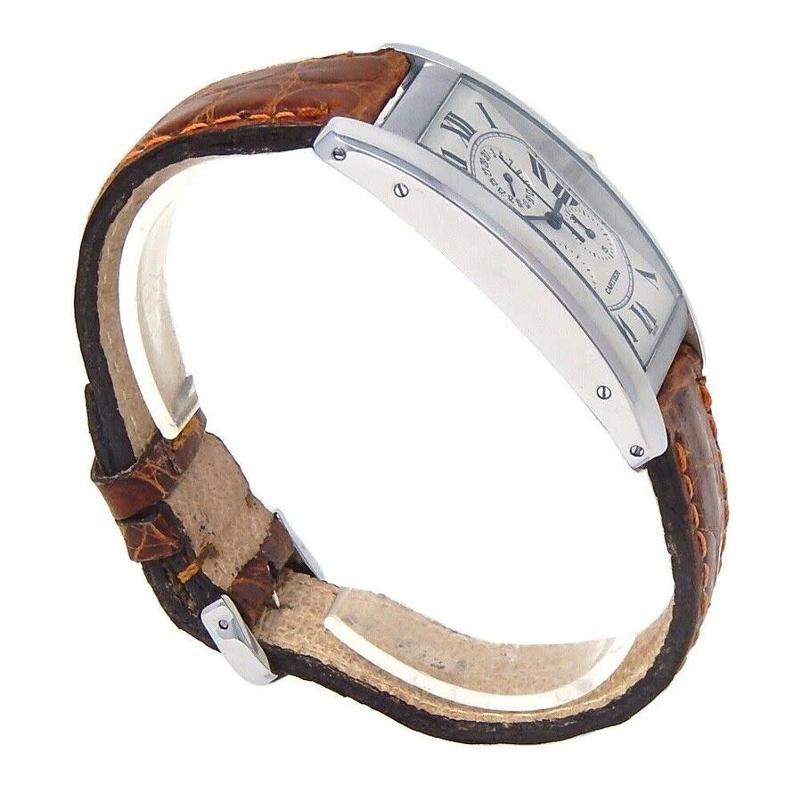 Cartier Pre-owned Cartier Tank Americaine Chronograph Quartz Silver ...