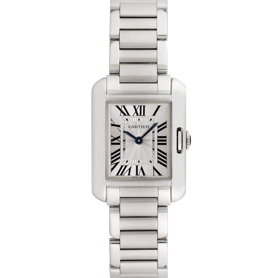 Cartier Pre-owned Cartier Tank Anglaise Quartz Silver Dial Ladies Watch ...