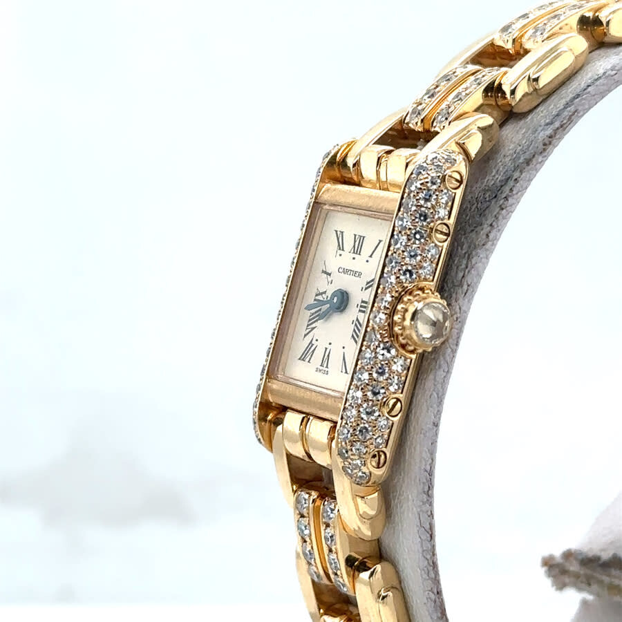 Cartier Pre-owned Cartier Tank Louis Quartz Diamond Ladies Watch 828003 ...
