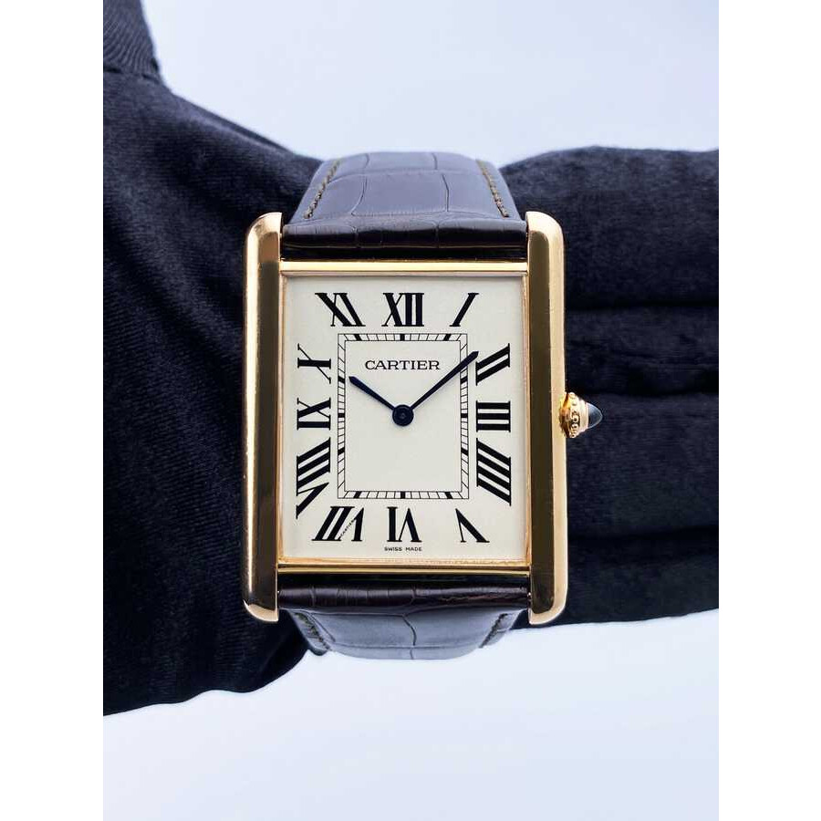 Cartier Pre-owned Cartier Tank Louis Silvered Grained Dial Men's Watch ...