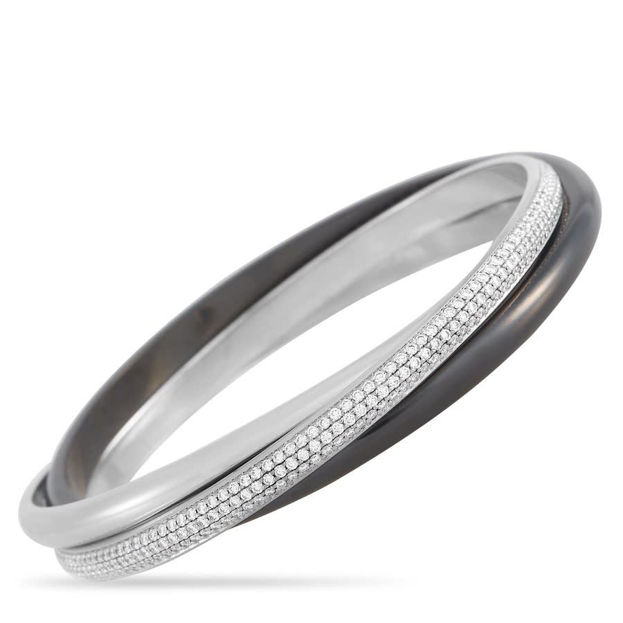 Cartier Pre-Owned Cartier Trinity Platinum, 18K White Gold, and Ceramic ...
