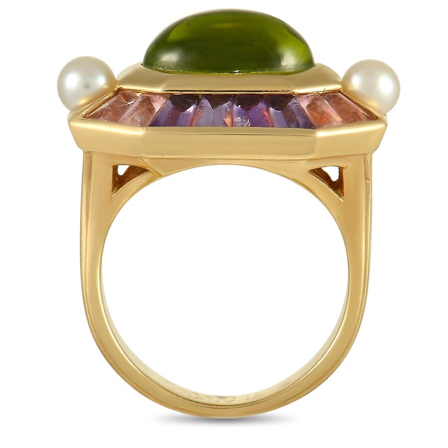 Chanel Pre-Owned Chanel 18K Yellow Gold Multicolor Gemstone Ring CH01 ...