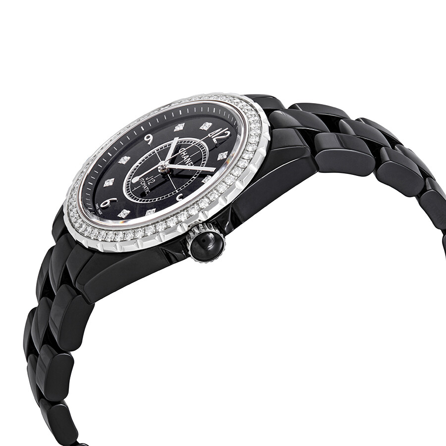 Chanel Pre-owned Chanel J12 Diamond Black Dial Unisex Watch H3109 3599594027366 - Pre-Owned ...