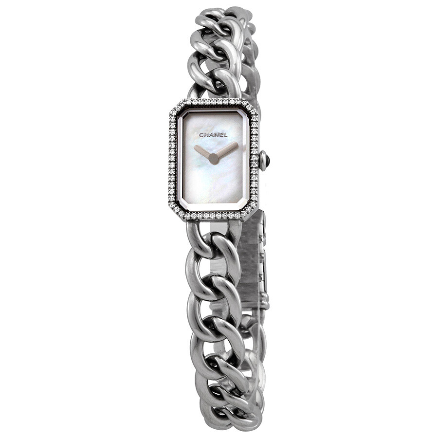 Chanel Pre-owned Chanel Premiere Diamond White Mother of Pearl Dial ...