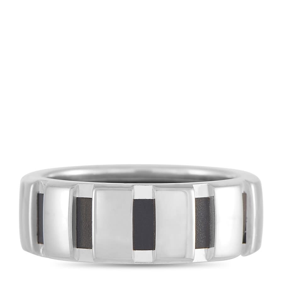 Chaumet Pre-Owned Chaumet 18K White Gold Black Rubber Band Ring CH02 ...