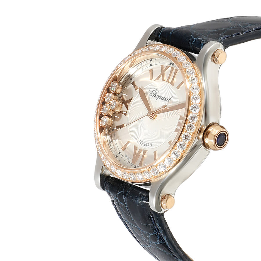 Chopard Pre-owned Chopard Happy Sport Automatic Diamond Silver Dial Ladies Watch 278608-6003 ...