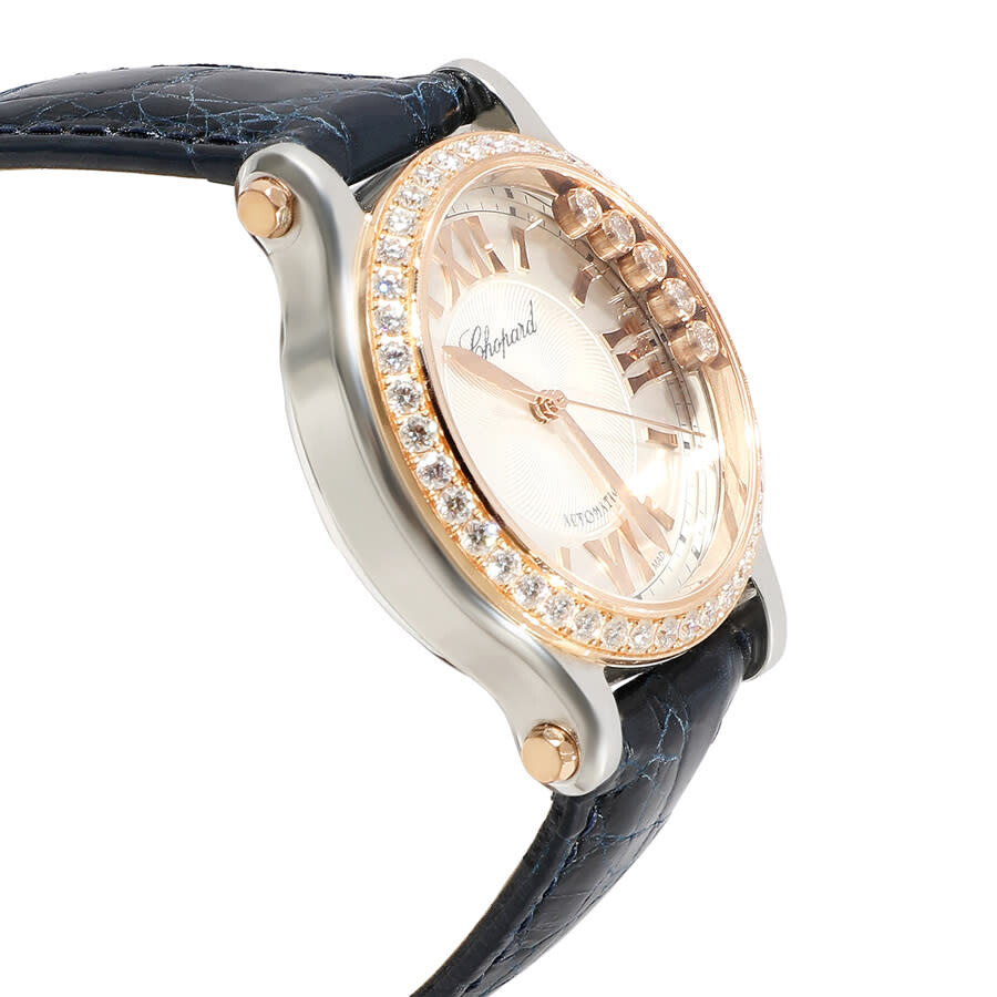 Chopard Pre-owned Chopard Happy Sport Automatic Diamond Silver Dial Ladies Watch 278608-6003 ...