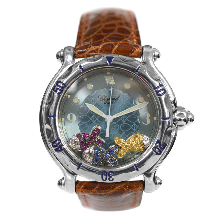 Chopard Pre-owned Chopard Happy Sport Fish Quartz Silver Dial Ladies ...