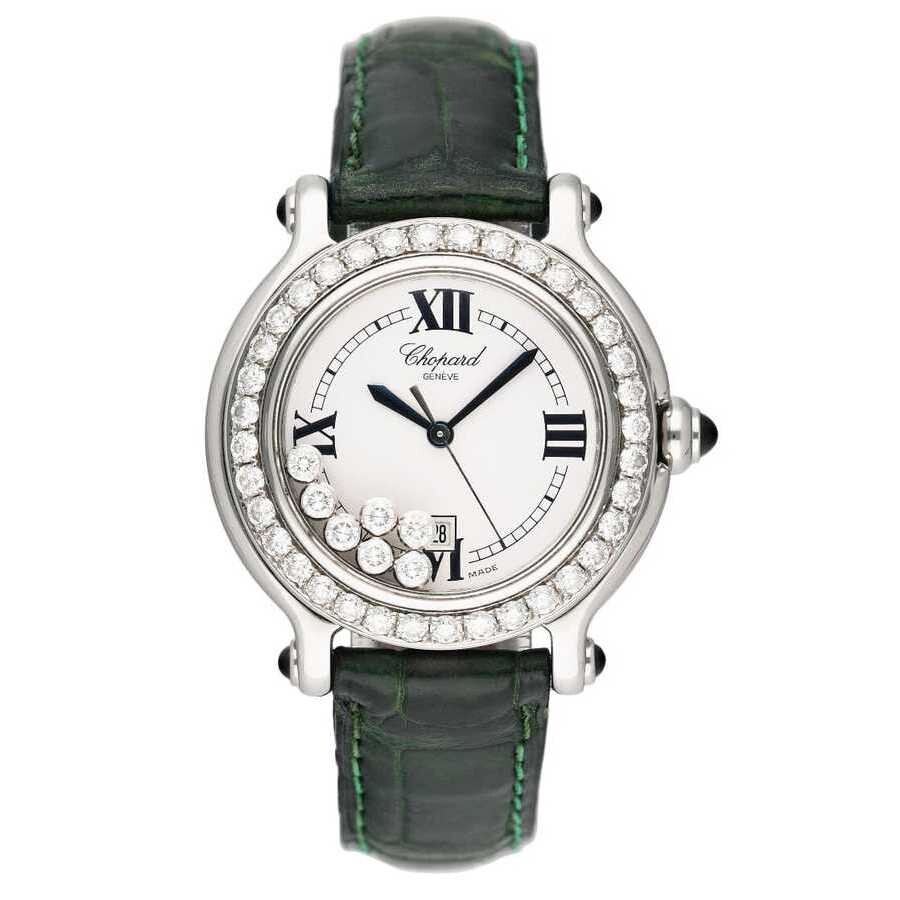 Chopard Pre-owned Chopard Happy Sport Quartz Diamond White Dial Ladies ...