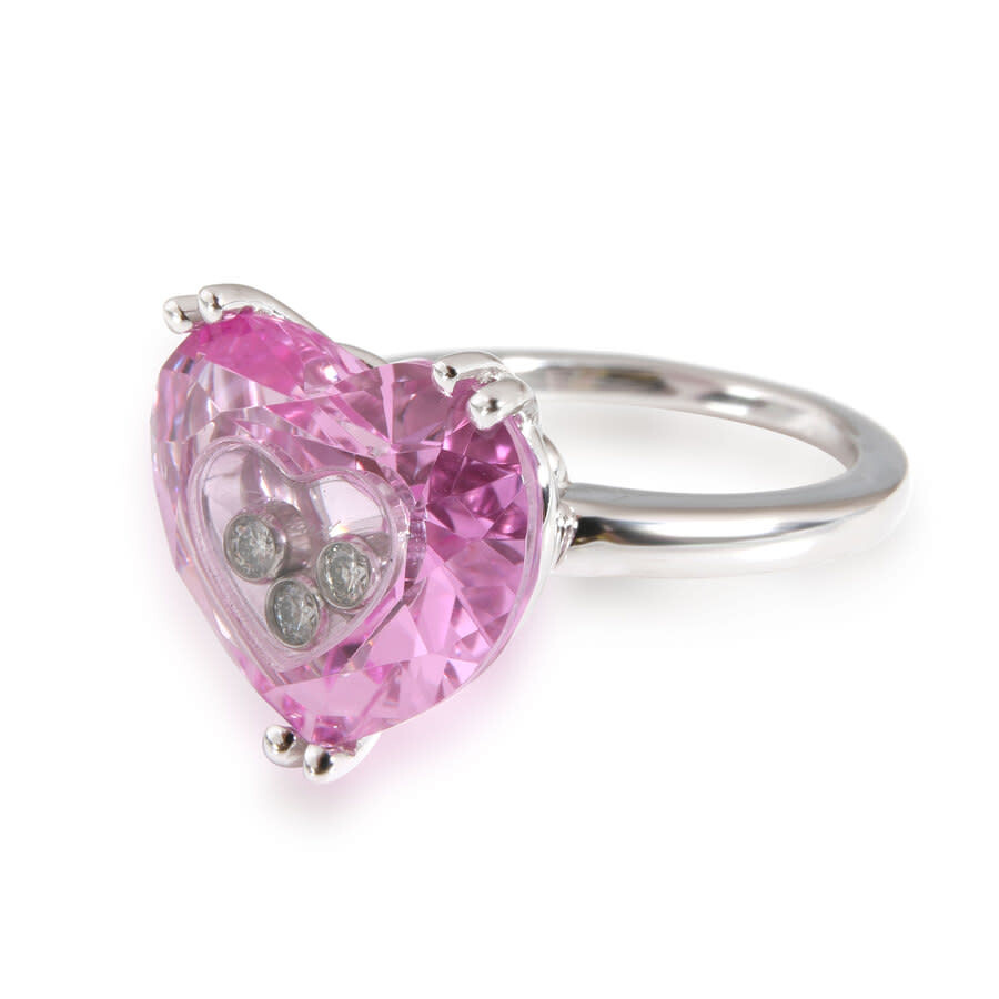 Chopard Pre-Owned Chopard So Happy Heart Diamond Ring in 18K White Gold ...