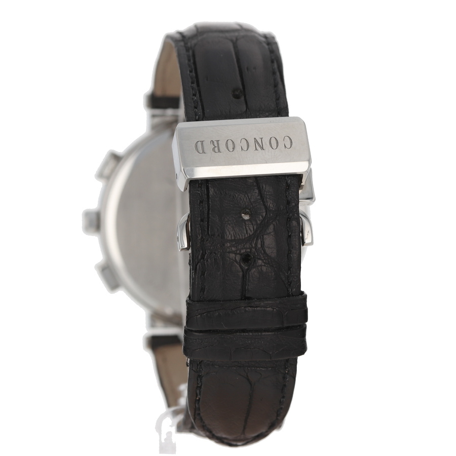 Concord Pre-owned Concord La Scala Chronograph Quartz Diamond Silver ...
