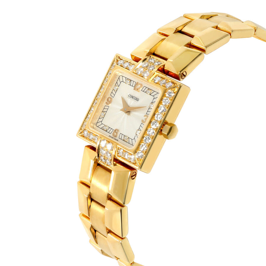 Concord Pre-owned Concord La Scala Quartz Diamond Silver Dial Ladies ...