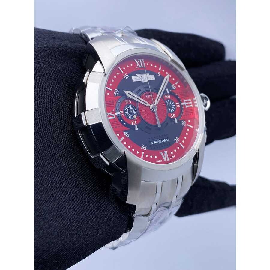 Dewitt Pre-owned DeWitt Academia Chronograph Automatic Red Dial Men's ...