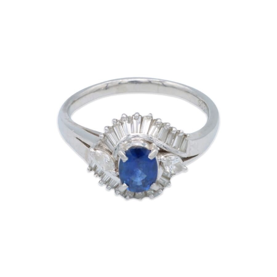Estate Jewelry Pre-Owned Diamond Sapphire Ring 62257 - Jomashop