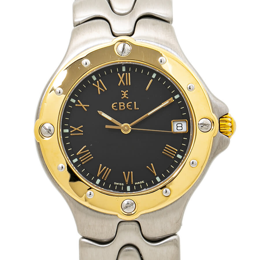 Ebel Pre-owned Ebel Sportwave Quartz Black Dial Men's Watch E6187631 ...