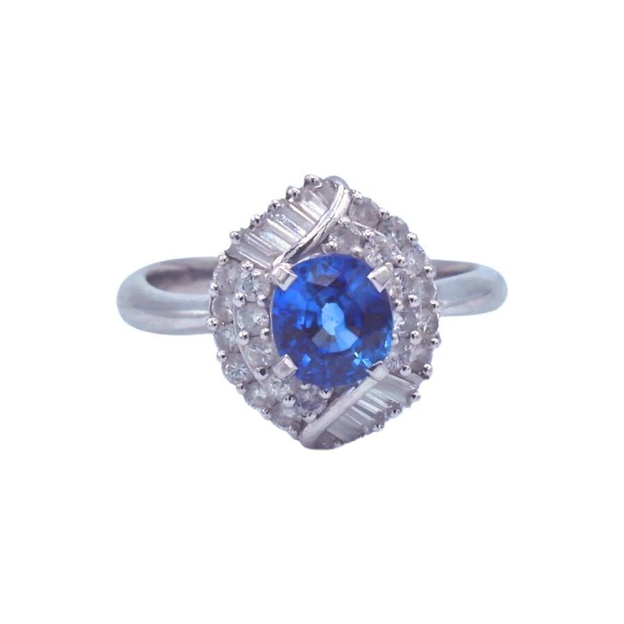 Estate Jewelry Pre-Owned Estate Platinum Diamond & Sapphire Ring 60700 ...